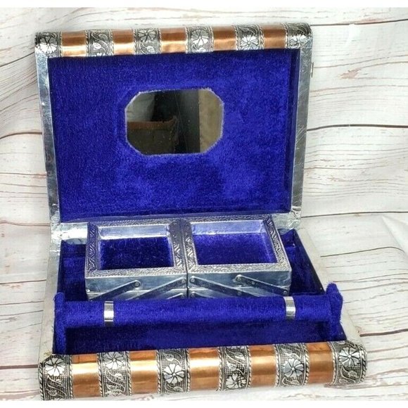 Box | Storage & Organization | Vintage Embossed Brass Locking Book ...